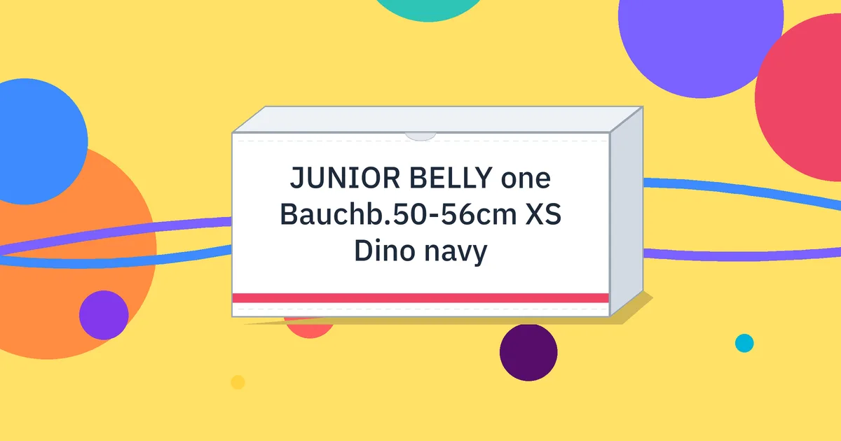 Symbolbild: Packung mit der Aufschrift JUNIOR BELLY one Bauchb.50-56cm XS Dino navy (PZN 13247624) – Verfügbarkeit und Bezug in Apotheken in Frankfurt am Main