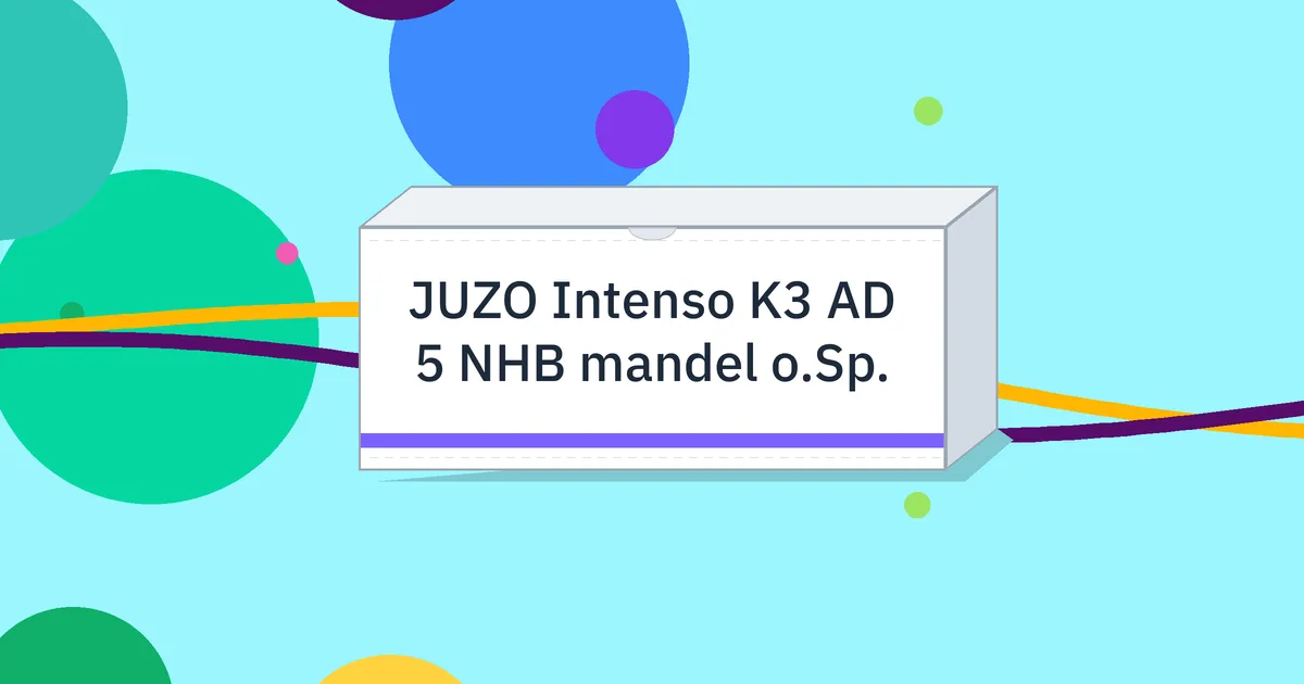 Symbolbild: Packung mit der Aufschrift JUZO Intenso K3 AD 5 NHB mandel o.Sp. (PZN 18641604) – Verfügbarkeit und Bezug in Apotheken in Frankfurt am Main