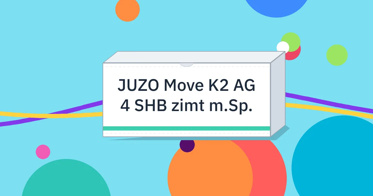 Symbolbild: Packung mit der Aufschrift JUZO Move K2 AG 4 SHB zimt m.Sp. (PZN 18523974) – Verfügbarkeit und Bezug in Apotheken in Frankfurt am Main