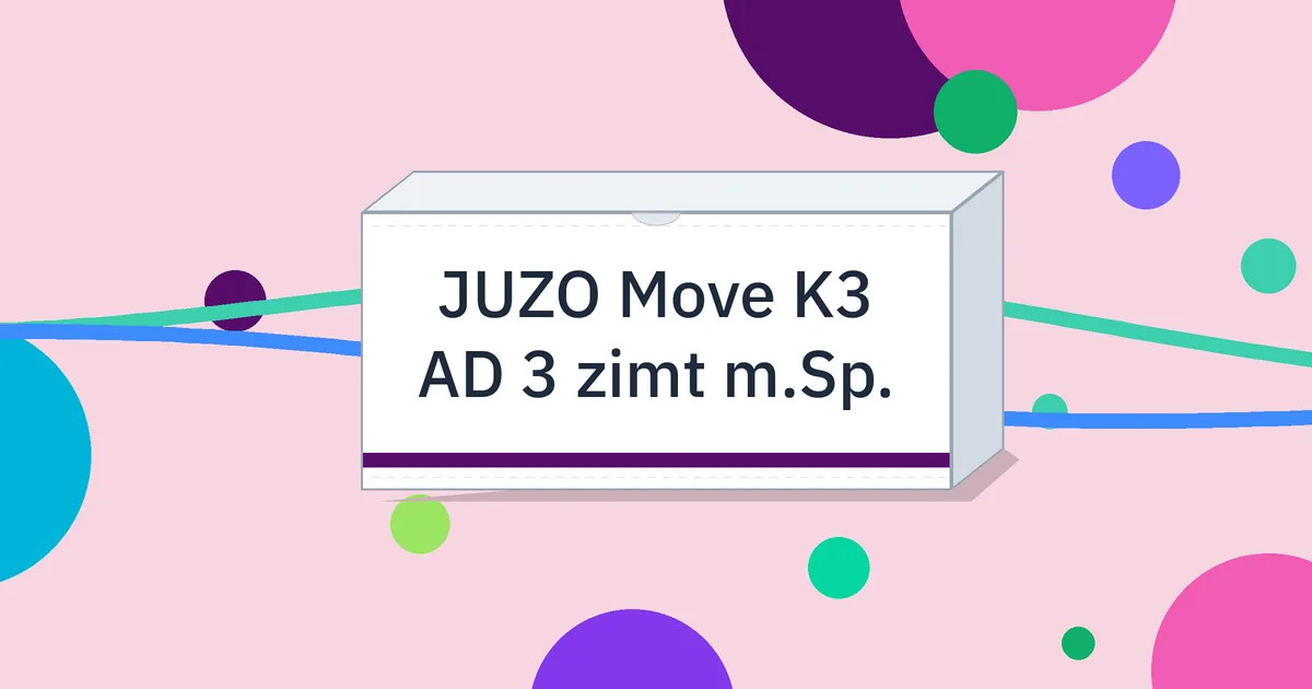 Symbolbild: Packung mit der Aufschrift JUZO Move K3 AD 3 zimt m.Sp. (PZN 18566601) – Verfügbarkeit und Bezug in Apotheken in Frankfurt am Main