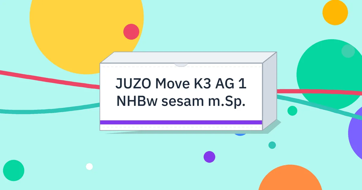 Symbolbild: Packung mit der Aufschrift JUZO Move K3 AG 1 NHBw sesam m.Sp. (PZN 18574598) – Verfügbarkeit und Bezug in Apotheken in Frankfurt am Main
