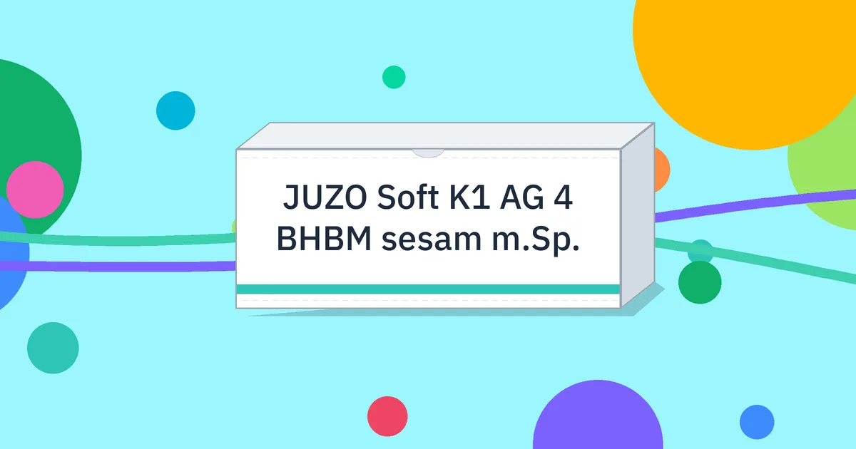 Symbolbild: Packung mit der Aufschrift JUZO Soft K1 AG 4 BHBM sesam m.Sp. (PZN 14854935) – Verfügbarkeit und Bezug in Apotheken in Frankfurt am Main
