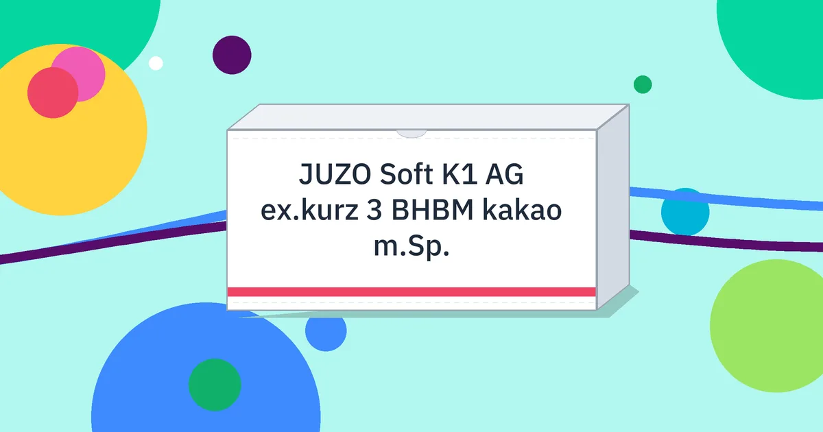 Symbolbild: Packung mit der Aufschrift JUZO Soft K1 AG ex.kurz 3 BHBM kakao m.Sp. (PZN 14856644) – Verfügbarkeit und Bezug in Apotheken in Frankfurt am Main