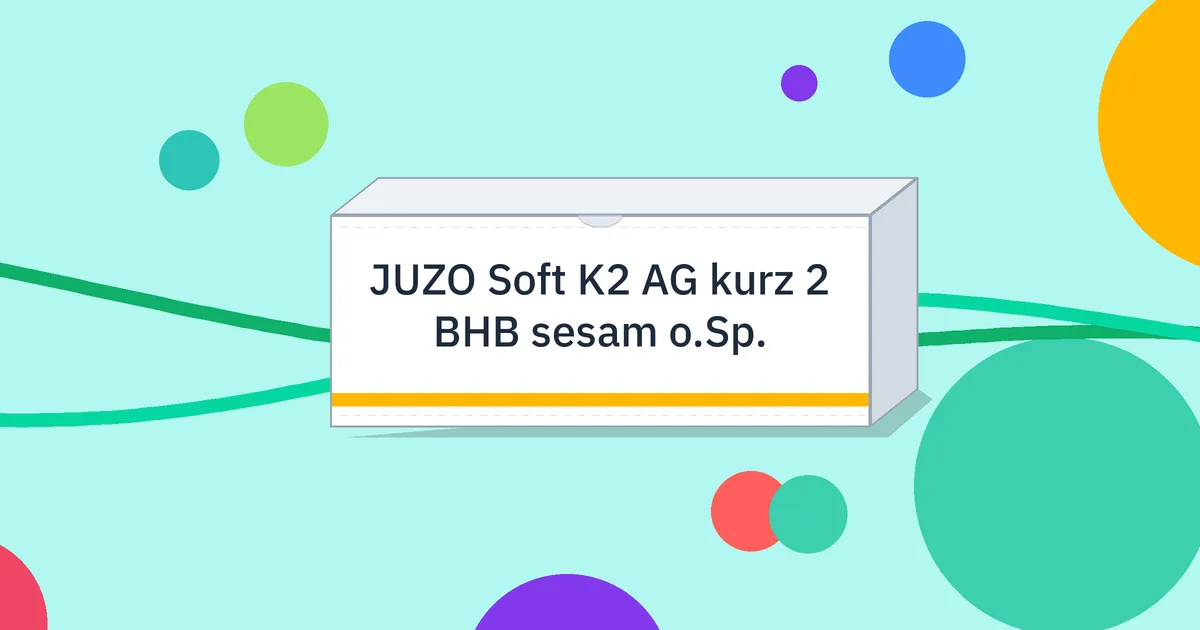 Symbolbild: Packung mit der Aufschrift JUZO Soft K2 AG kurz 2 BHB sesam o.Sp. (PZN 14826778) – Verfügbarkeit und Bezug in Apotheken in Frankfurt am Main
