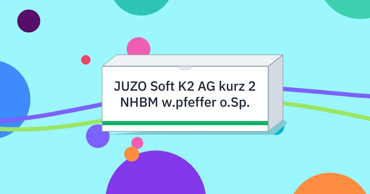 Symbolbild: Packung mit der Aufschrift JUZO Soft K2 AG kurz 2 NHBM w.pfeffer o.Sp. (PZN 15019991) – Verfügbarkeit und Bezug in Apotheken in Frankfurt am Main