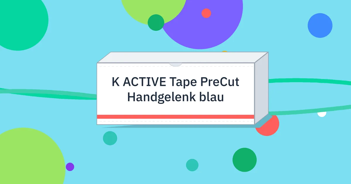 Symbolbild: Packung mit der Aufschrift K ACTIVE Tape PreCut Handgelenk blau (PZN 06936292) – Verfügbarkeit und Bezug in Apotheken in Frankfurt am Main