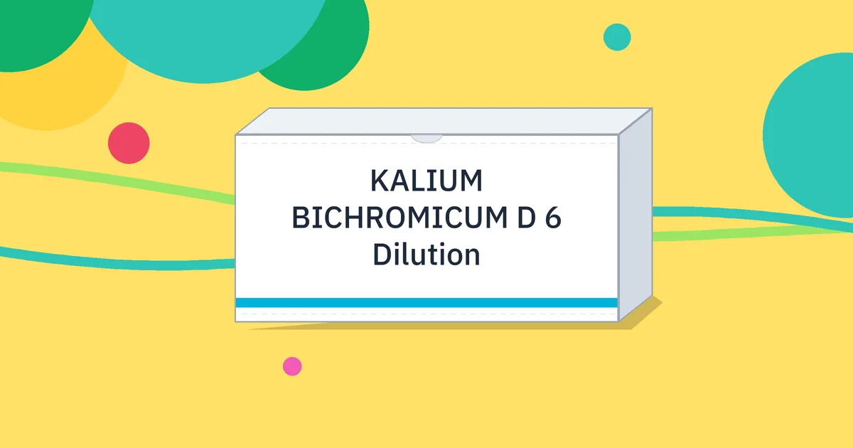 Symbolbild: Packung mit der Aufschrift KALIUM BICHROMICUM D 6 Dilution (PZN 00561075) – Verfügbarkeit und Bezug in Apotheken in Frankfurt am Main