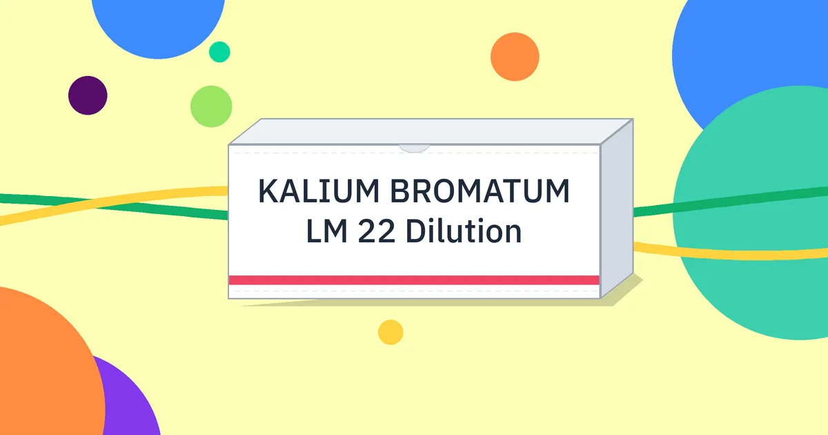 Symbolbild: Packung mit der Aufschrift KALIUM BROMATUM LM 22 Dilution (PZN 12917985) – Verfügbarkeit und Bezug in Apotheken in Frankfurt am Main