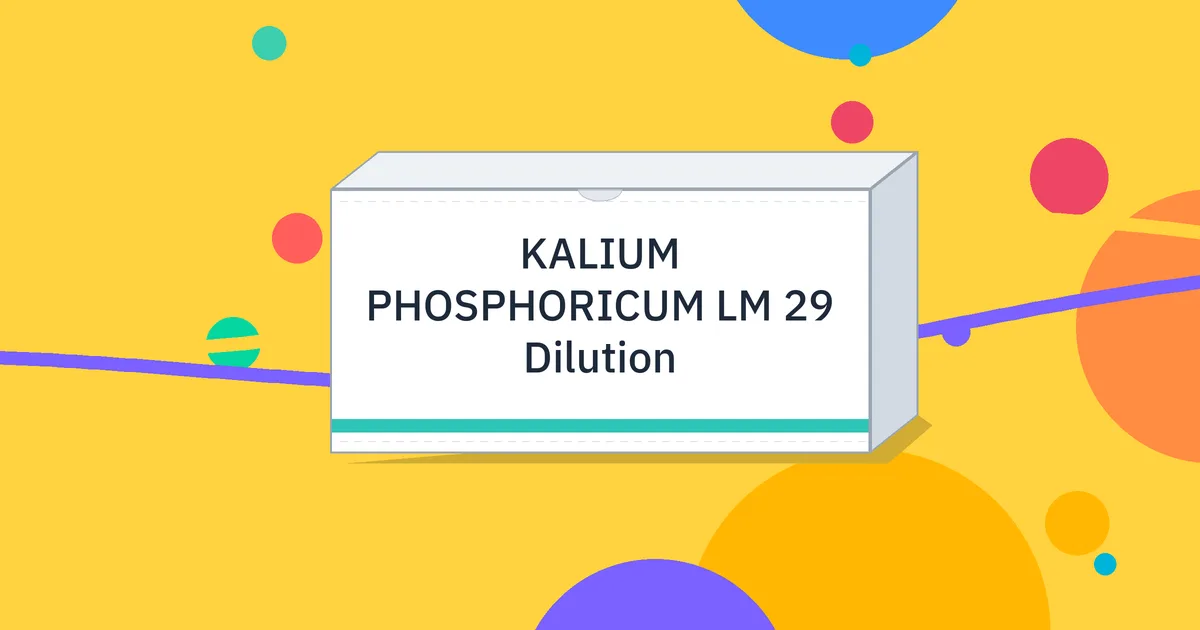 Symbolbild: Packung mit der Aufschrift KALIUM PHOSPHORICUM LM 29 Dilution (PZN 12924755) – Verfügbarkeit und Bezug in Apotheken in Frankfurt am Main