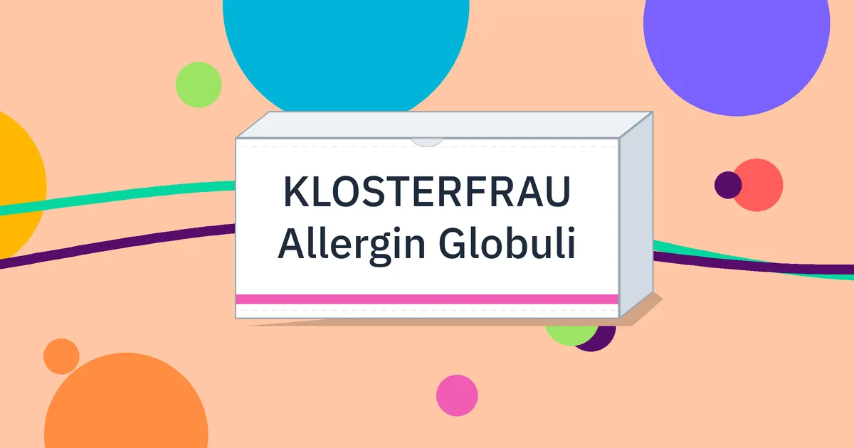 Symbolbild: Packung mit der Aufschrift KLOSTERFRAU Allergin Globuli (PZN 04629775) – Verfügbarkeit und Bezug in Apotheken in Frankfurt am Main