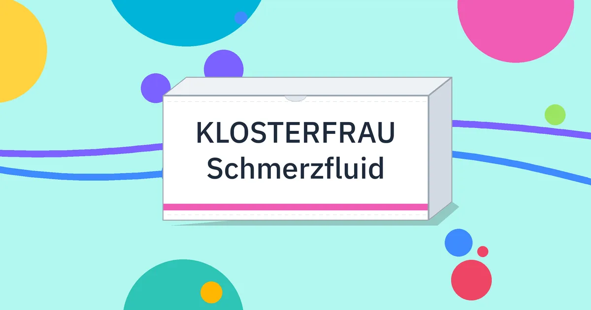 Symbolbild: Packung mit der Aufschrift KLOSTERFRAU Schmerzfluid (PZN 17197107) – Verfügbarkeit und Bezug in Apotheken in Frankfurt am Main