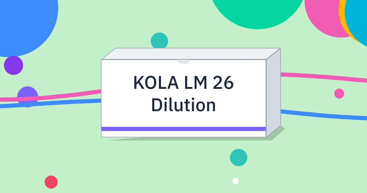 Symbolbild: Packung mit der Aufschrift KOLA LM 26 Dilution (PZN 13519583) – Verfügbarkeit und Bezug in Apotheken in Frankfurt am Main