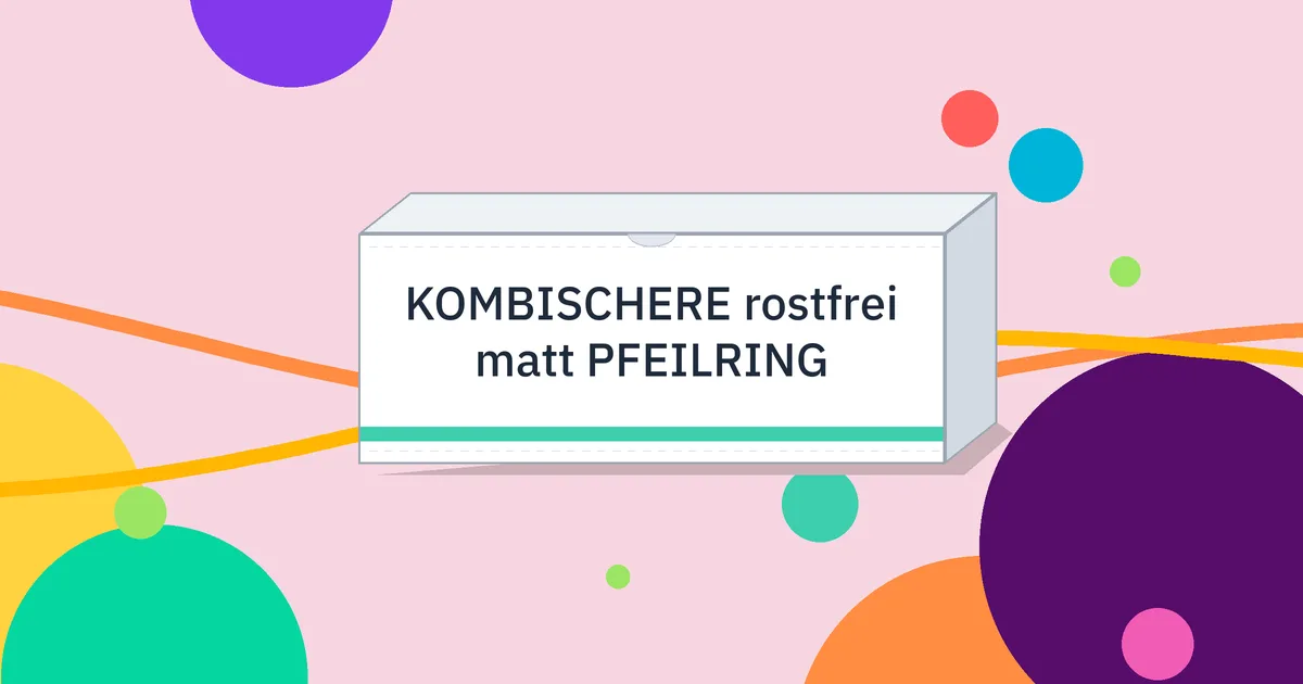 Symbolbild: Packung mit der Aufschrift KOMBISCHERE rostfrei matt PFEILRING (PZN 10191751) – Verfügbarkeit und Bezug in Apotheken in Frankfurt am Main
