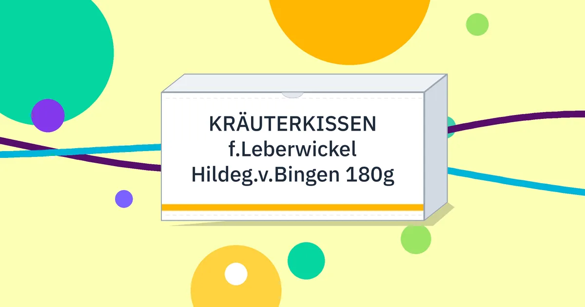 Symbolbild: Packung mit der Aufschrift KRÄUTERKISSEN f.Leberwickel Hildeg.v.Bingen 180g (PZN 07791619) – Verfügbarkeit und Bezug in Apotheken in Frankfurt am Main
