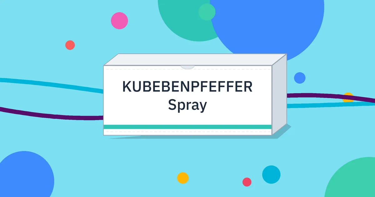 Symbolbild: Packung mit der Aufschrift KUBEBENPFEFFER Spray (PZN 17555423) – Verfügbarkeit und Bezug in Apotheken in Frankfurt am Main