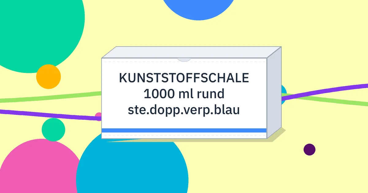 Symbolbild: Packung mit der Aufschrift KUNSTSTOFFSCHALE 1000 ml rund ste.dopp.verp.blau (PZN 19230292) – Verfügbarkeit und Bezug in Apotheken in Frankfurt am Main