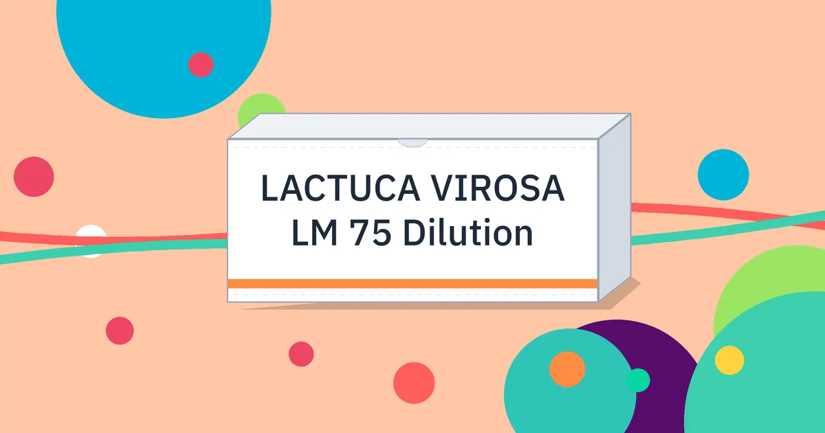 Symbolbild: Packung mit der Aufschrift LACTUCA VIROSA LM 75 Dilution (PZN 13521060) – Verfügbarkeit und Bezug in Apotheken in Frankfurt am Main
