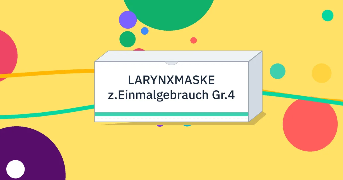 Symbolbild: Packung mit der Aufschrift LARYNXMASKE z.Einmalgebrauch Gr.4 (PZN 05749955) – Verfügbarkeit und Bezug in Apotheken in Frankfurt am Main
