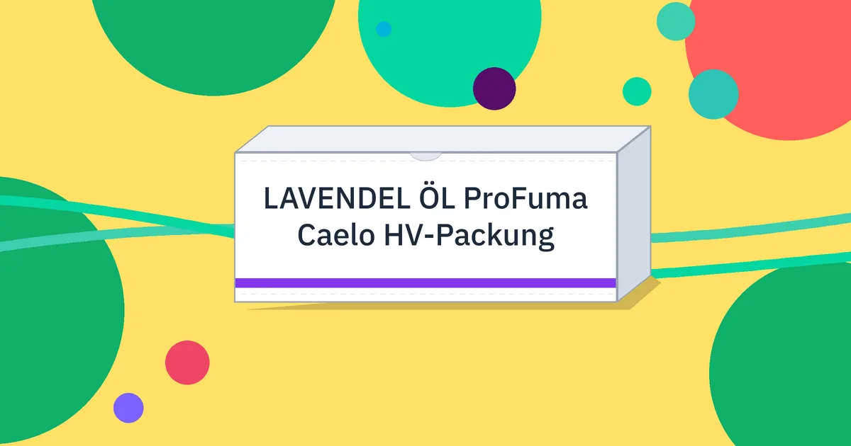 Symbolbild: Packung mit der Aufschrift LAVENDEL ÖL ProFuma Caelo HV-Packung (PZN 07111317) – Verfügbarkeit und Bezug in Apotheken in Frankfurt am Main