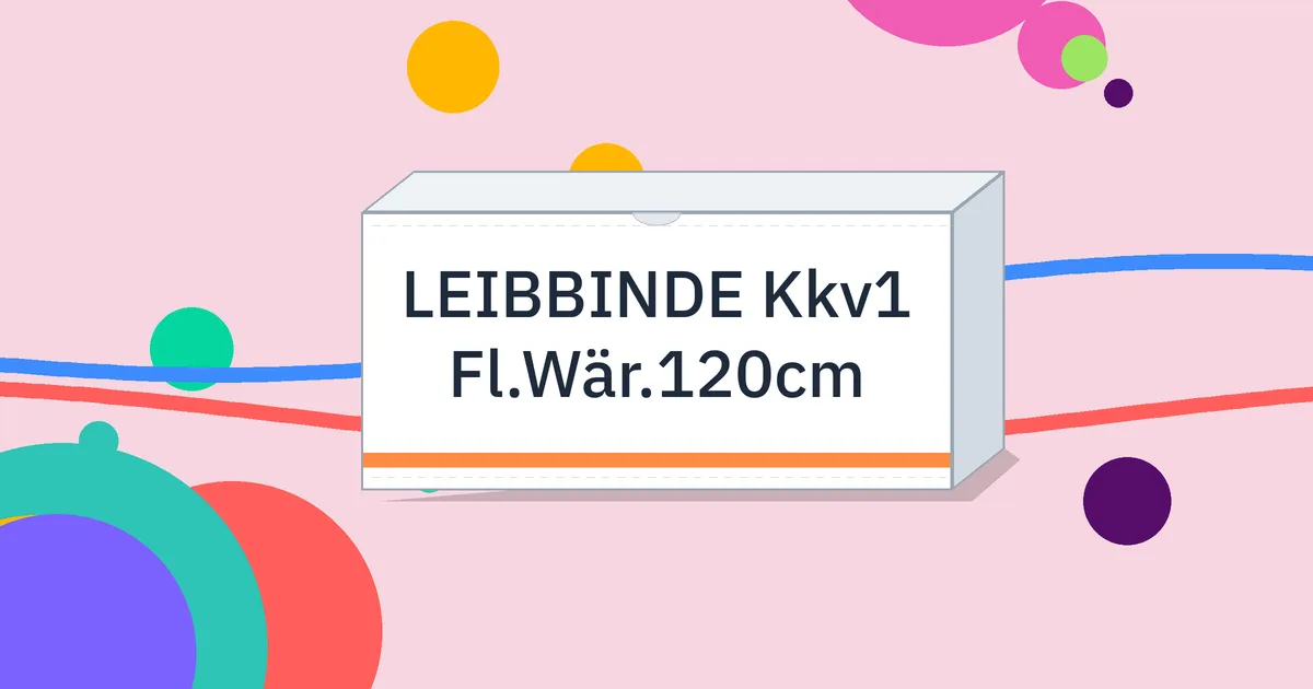 Symbolbild: Packung mit der Aufschrift LEIBBINDE Kkv1 Fl.Wär.120cm (PZN 01731616) – Verfügbarkeit und Bezug in Apotheken in Frankfurt am Main