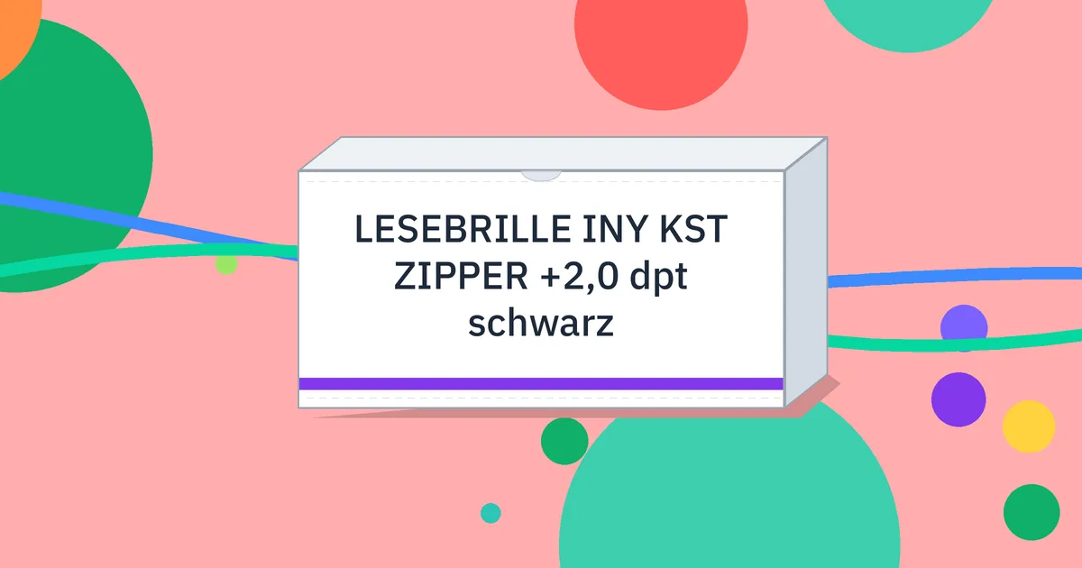 Symbolbild: Packung mit der Aufschrift LESEBRILLE INY KST ZIPPER +2,0 dpt schwarz (PZN 19376239) – Verfügbarkeit und Bezug in Apotheken in Frankfurt am Main