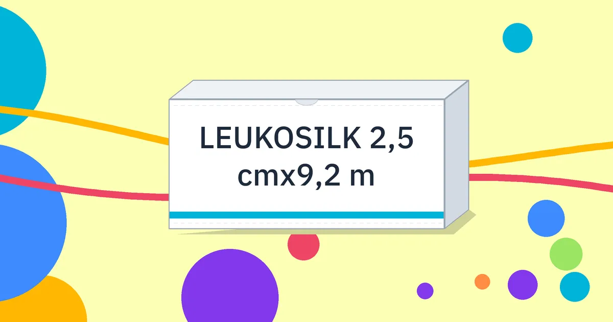 Symbolbild: Packung mit der Aufschrift LEUKOSILK 2,5 cmx9,2 m (PZN 19768867) – Verfügbarkeit und Bezug in Apotheken in Frankfurt am Main