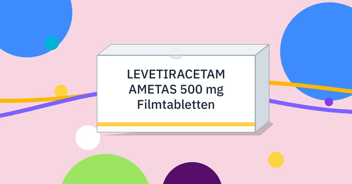 Symbolbild: Packung mit der Aufschrift LEVETIRACETAM AMETAS 500 mg Filmtabletten (PZN 18090558) – Verfügbarkeit und Bezug in Apotheken in Frankfurt am Main
