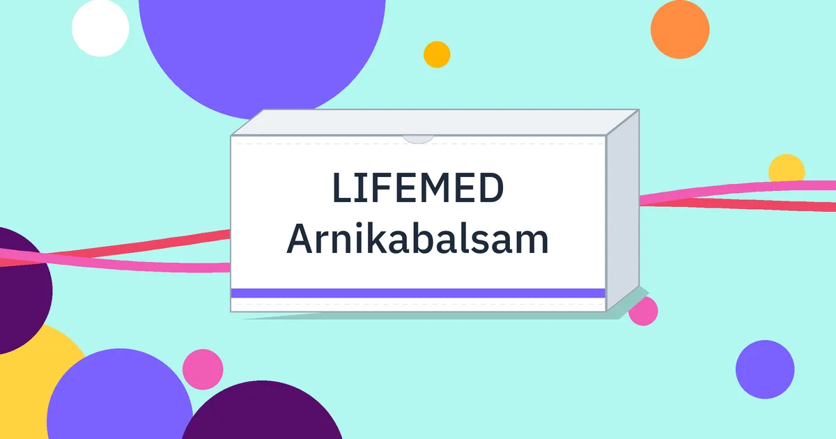 Symbolbild: Packung mit der Aufschrift LIFEMED Arnikabalsam (PZN 19382369) – Verfügbarkeit und Bezug in Apotheken in Frankfurt am Main
