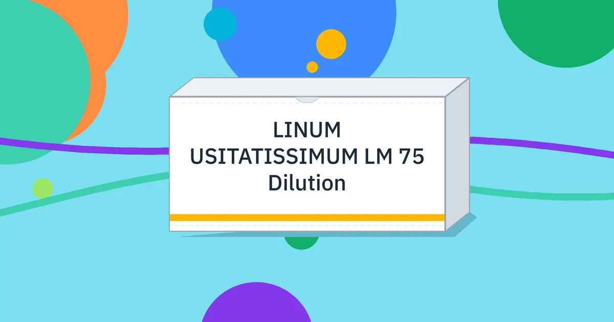 Symbolbild: Packung mit der Aufschrift LINUM USITATISSIMUM LM 75 Dilution (PZN 13530840) – Verfügbarkeit und Bezug in Apotheken in Frankfurt am Main