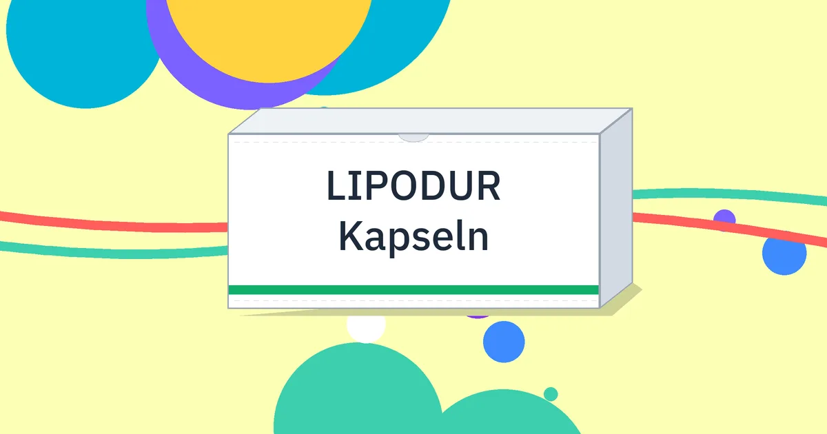 Symbolbild: Packung mit der Aufschrift LIPODUR Kapseln (PZN 04705482) – Verfügbarkeit und Bezug in Apotheken in Frankfurt am Main
