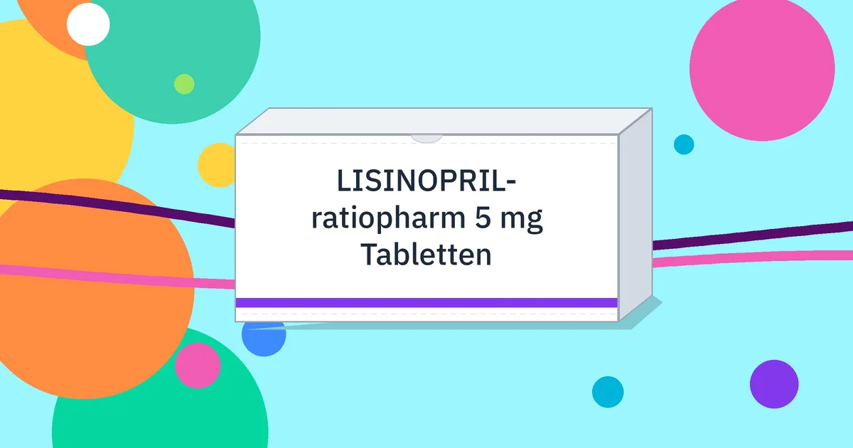 Symbolbild: Packung mit der Aufschrift LISINOPRIL-ratiopharm 5 mg Tabletten (PZN 00601449) – Verfügbarkeit und Bezug in Apotheken in Frankfurt am Main
