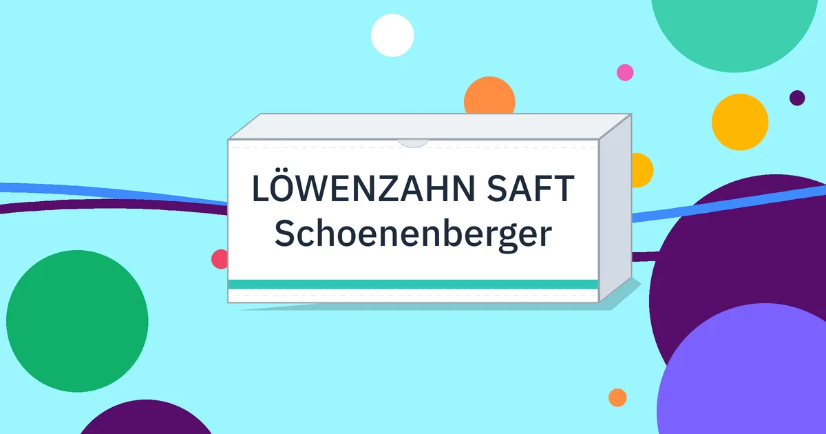 Symbolbild: Packung mit der Aufschrift LÖWENZAHN SAFT Schoenenberger (PZN 00692191) – Verfügbarkeit und Bezug in Apotheken in Frankfurt am Main