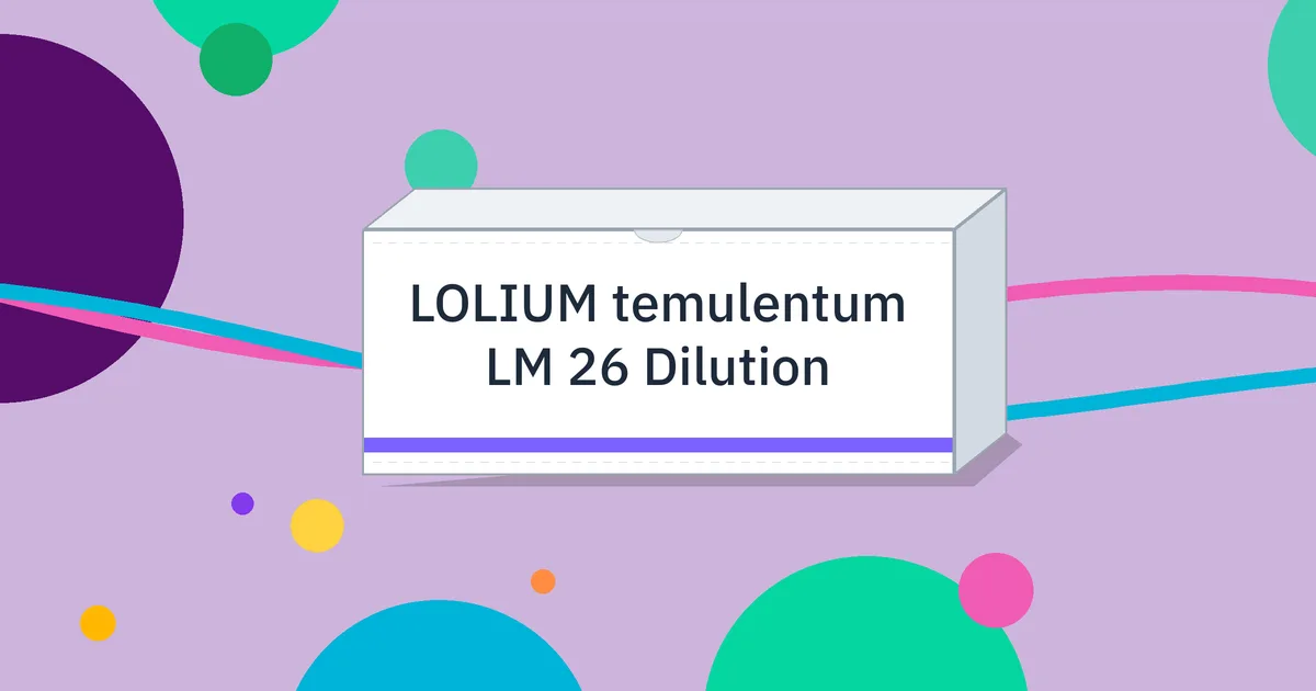 Symbolbild: Packung mit der Aufschrift LOLIUM temulentum LM 26 Dilution (PZN 13535412) – Verfügbarkeit und Bezug in Apotheken in Frankfurt am Main