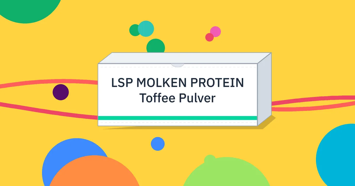 Symbolbild: Packung mit der Aufschrift LSP MOLKEN PROTEIN Toffee Pulver (PZN 09724917) – Verfügbarkeit und Bezug in Apotheken in Frankfurt am Main