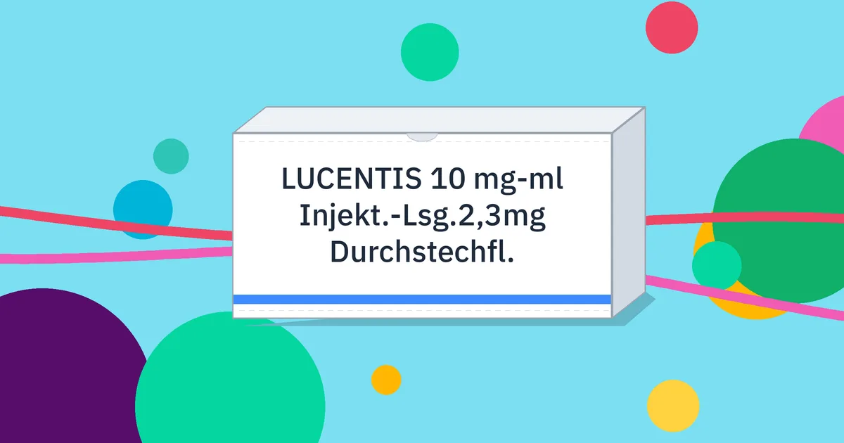 Symbolbild: Packung mit der Aufschrift LUCENTIS 10 mg-ml Injekt.-Lsg.2,3mg Durchstechfl. (PZN 16904175) – Verfügbarkeit und Bezug in Apotheken in Frankfurt am Main