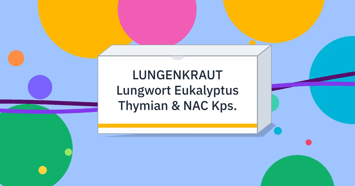 Symbolbild: Packung mit der Aufschrift LUNGENKRAUT Lungwort Eukalyptus Thymian & NAC Kps. (PZN 19199636) – Verfügbarkeit und Bezug in Apotheken in Frankfurt am Main