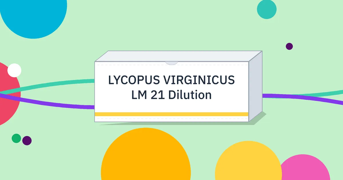 Symbolbild: Packung mit der Aufschrift LYCOPUS VIRGINICUS LM 21 Dilution (PZN 13538592) – Verfügbarkeit und Bezug in Apotheken in Frankfurt am Main