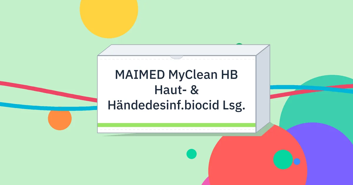 Symbolbild: Packung mit der Aufschrift MAIMED MyClean HB Haut- & Händedesinf.biocid Lsg. (PZN 10305427) – Verfügbarkeit und Bezug in Apotheken in Frankfurt am Main