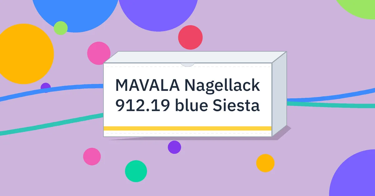 Symbolbild: Packung mit der Aufschrift MAVALA Nagellack 912.19 blue Siesta (PZN 16496664) – Verfügbarkeit und Bezug in Apotheken in Frankfurt am Main