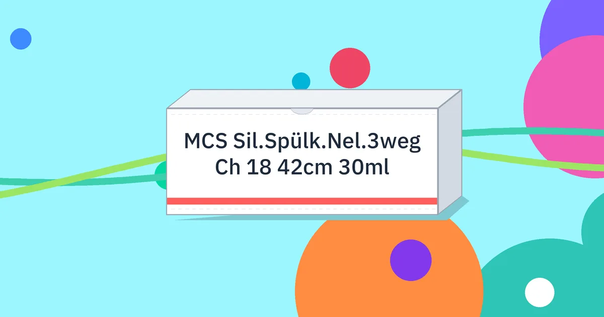 Symbolbild: Packung mit der Aufschrift MCS Sil.Spülk.Nel.3weg Ch 18 42cm 30ml (PZN 04802506) – Verfügbarkeit und Bezug in Apotheken in Frankfurt am Main