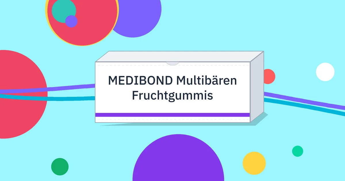 Symbolbild: Packung mit der Aufschrift MEDIBOND Multibären Fruchtgummis (PZN 16387573) – Verfügbarkeit und Bezug in Apotheken in Frankfurt am Main