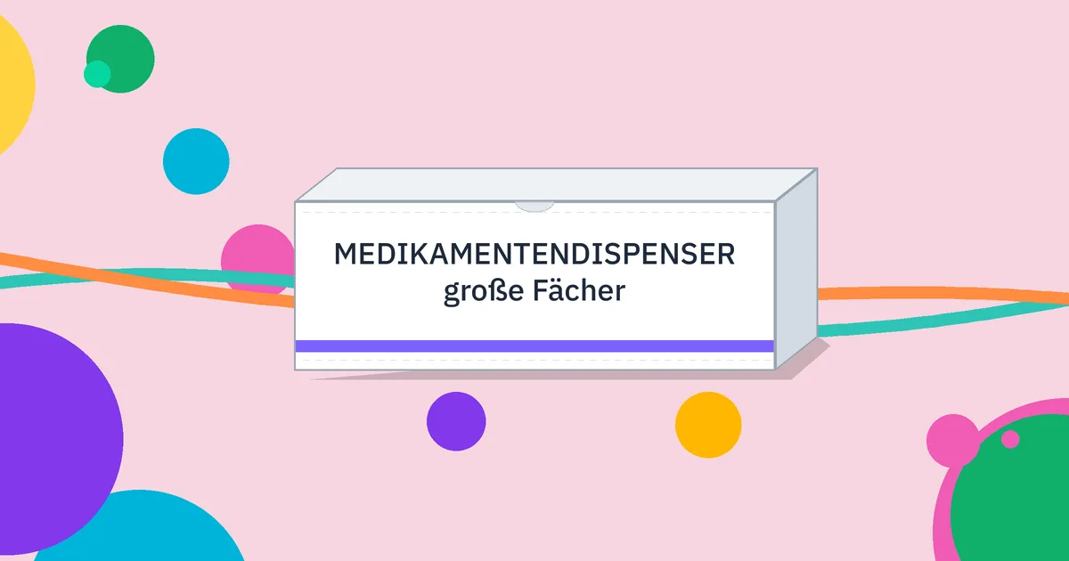 Symbolbild: Packung mit der Aufschrift MEDIKAMENTENDISPENSER große Fächer (PZN 05886209) – Verfügbarkeit und Bezug in Apotheken in Frankfurt am Main