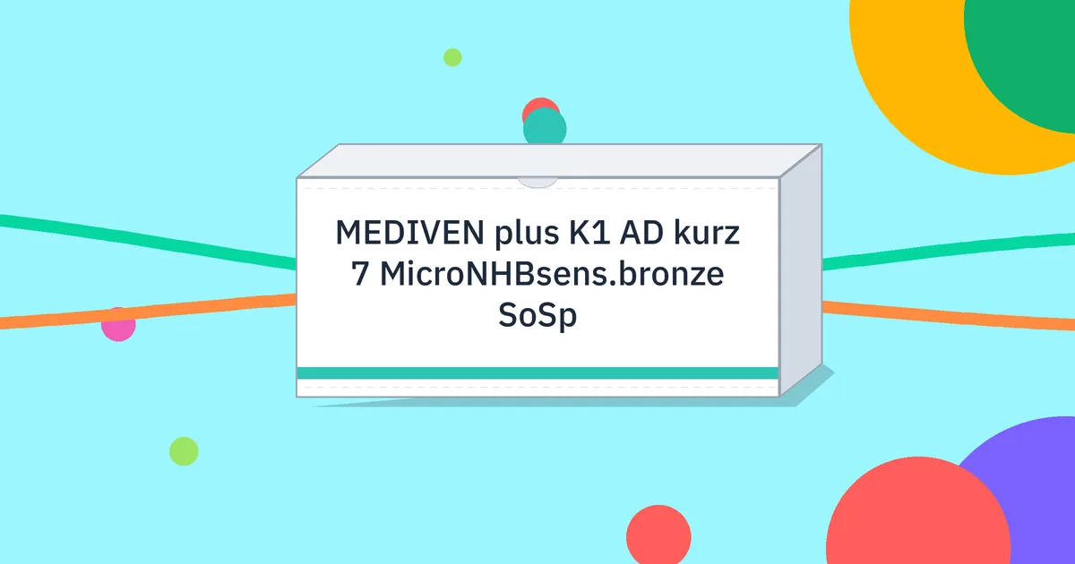 Symbolbild: Packung mit der Aufschrift MEDIVEN plus K1 AD kurz 7 MicroNHBsens.bronze SoSp (PZN 15907243) – Verfügbarkeit und Bezug in Apotheken in Frankfurt am Main