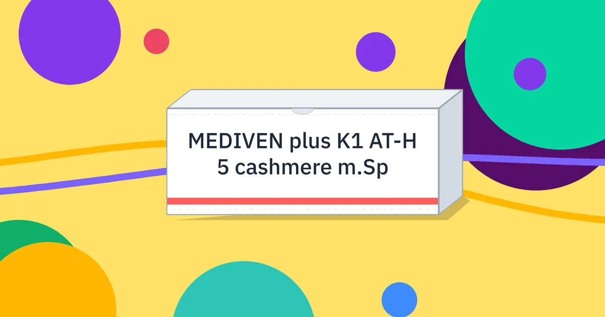 Symbolbild: Packung mit der Aufschrift MEDIVEN plus K1 AT-H 5 cashmere m.Sp (PZN 15035671) – Verfügbarkeit und Bezug in Apotheken in Frankfurt am Main