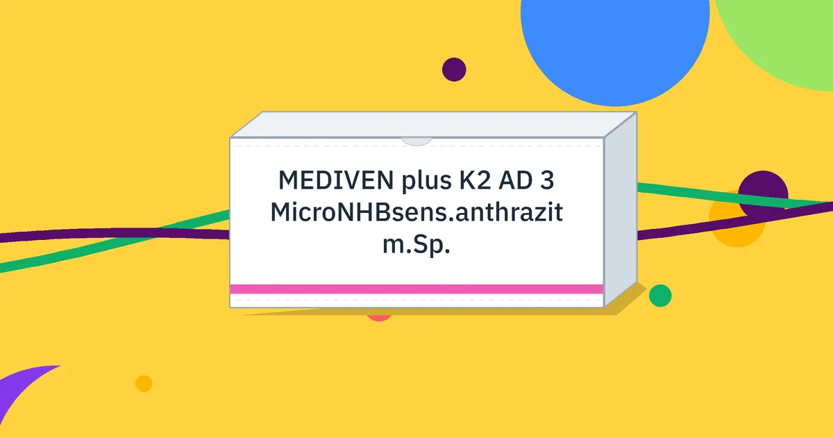 Symbolbild: Packung mit der Aufschrift MEDIVEN plus K2 AD 3 MicroNHBsens.anthrazit m.Sp. (PZN 15932152) – Verfügbarkeit und Bezug in Apotheken in Frankfurt am Main