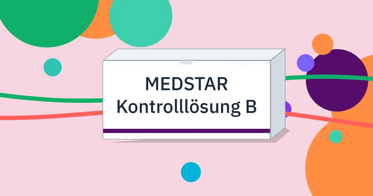 Symbolbild: Packung mit der Aufschrift MEDSTAR Kontrolllösung B (PZN 09921405) – Verfügbarkeit und Bezug in Apotheken in Frankfurt am Main