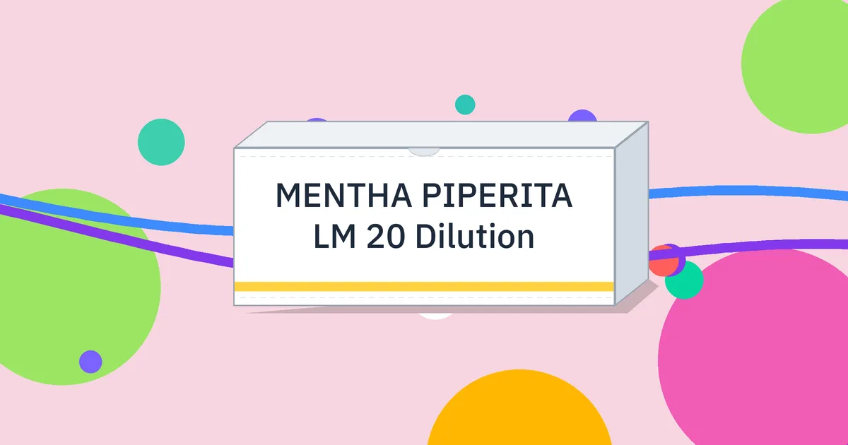 Symbolbild: Packung mit der Aufschrift MENTHA PIPERITA LM 20 Dilution (PZN 13604308) – Verfügbarkeit und Bezug in Apotheken in Frankfurt am Main