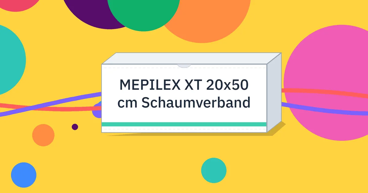 Symbolbild: Packung mit der Aufschrift MEPILEX XT 20x50 cm Schaumverband (PZN 11479460) – Verfügbarkeit und Bezug in Apotheken in Frankfurt am Main