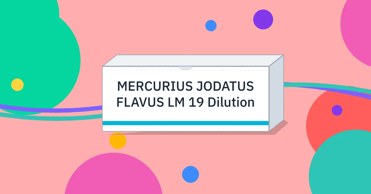Symbolbild: Packung mit der Aufschrift MERCURIUS JODATUS FLAVUS LM 19 Dilution (PZN 12951870) – Verfügbarkeit und Bezug in Apotheken in Frankfurt am Main