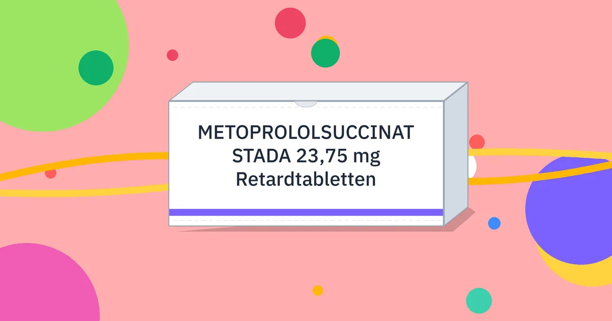 Symbolbild: Packung mit der Aufschrift METOPROLOLSUCCINAT STADA 23,75 mg Retardtabletten (PZN 05126510) – Verfügbarkeit und Bezug in Apotheken in Frankfurt am Main